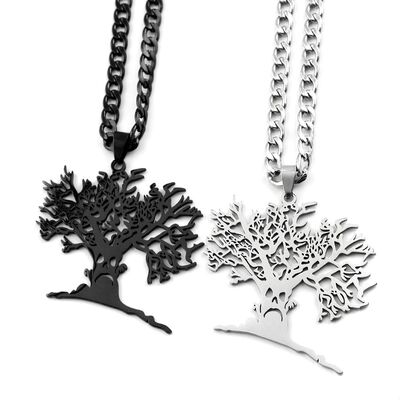 Gothic Hollow Skull e of Life Pendant Necklace for Women Men