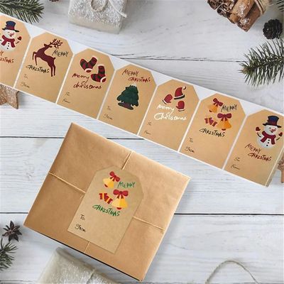 50-100pcs Kraft paper Christmas Gift Name Tags rectangle Xma