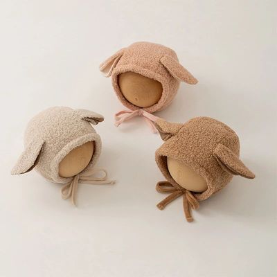 Cute Long Ear Baby Hat Lamb Fleece Newborn Boy Girl Winter W