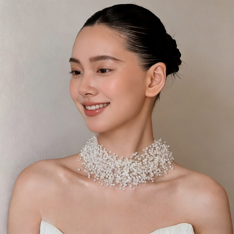 甜美氛围感多层珍珠项链女时尚高级感夸张锁骨链气质设计感颈链潮