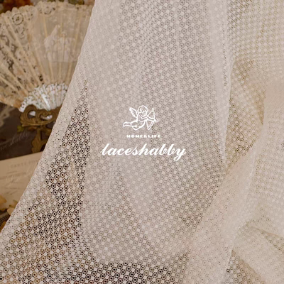 国宝级法国古法加莱蕾丝leaves lace手工DIY高定白色花边面料-068