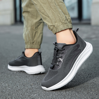 一脚蹬健步鞋飞织网面透气男鞋软底轻便懒人鞋百搭走路运动休闲鞋