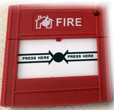 Resettable manual call point conventional fire alarm button