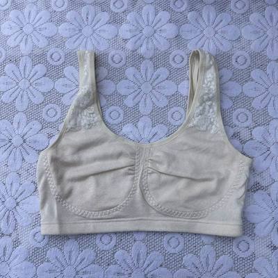 无钢圈毛巾料里短背心式文胸内衣