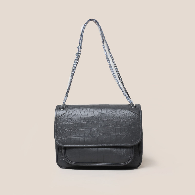 BOLIZ 2022头层牛皮鳄鱼纹NIKI限量定制链条包单肩斜挎女包时尚_虎窝淘