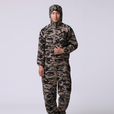 长袖汽修耐脏迷彩工作服连体连帽