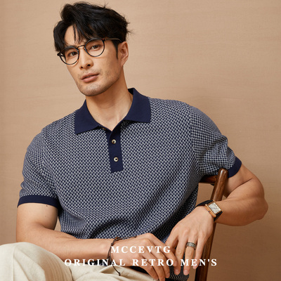 MCCEVTG意式复古针织POLO衫男士