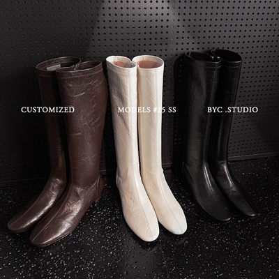 Seenlt-气质堆堆过膝靴宽筒显瘦修饰腿型内坡跟超火绝美御姐高筒