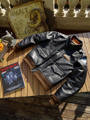 马皮大逃亡A2飞行服美式复古真皮皮衣短款皮夹克男