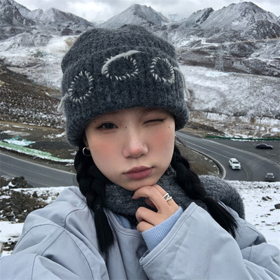 个性小圈圈手工毛线钩针毛线帽潮