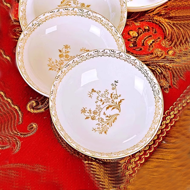 陶瓷味碟10个装景德镇碗碟套装家用欧式骨瓷餐具简约味碟自由组合
