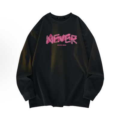 SMILEISLAND 美式纯棉重磅长袖T恤潮牌情侣装打底上衣