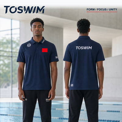 TOSWIM游泳训练健身运比赛裁判教练员polo衫男士凉感翻领