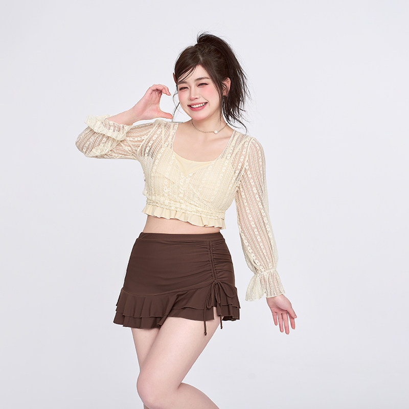 agliondy泳衣女泡温泉大码胖mm微胖女孩遮肉显瘦2026新款保守分体