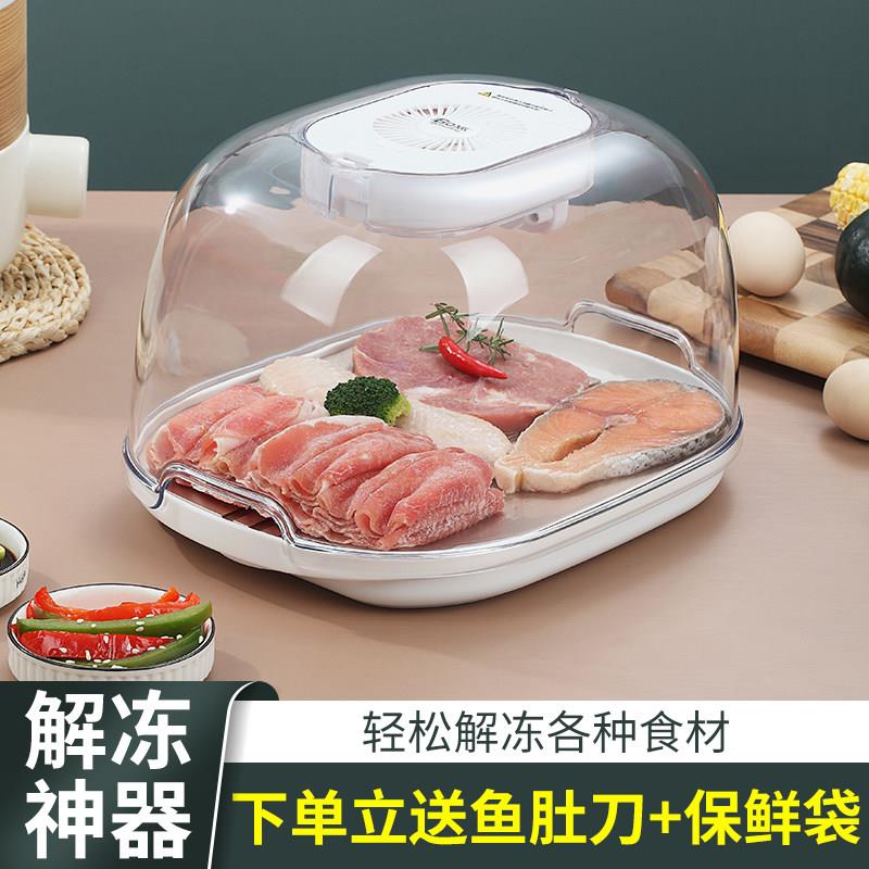 食物恒温保鲜快速解冻器牛排导热板多功能盘雾化解冻肉机家用神器