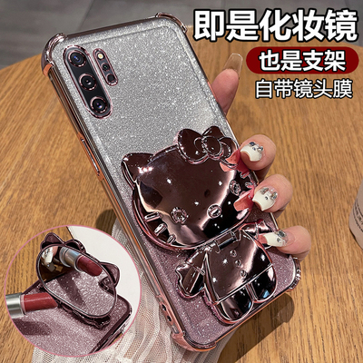 适用三星note10手机壳noto10十保护5G硅胶套N9760全包9700防摔105g透明软壳plus加galaxy女n10带支架镜子新款