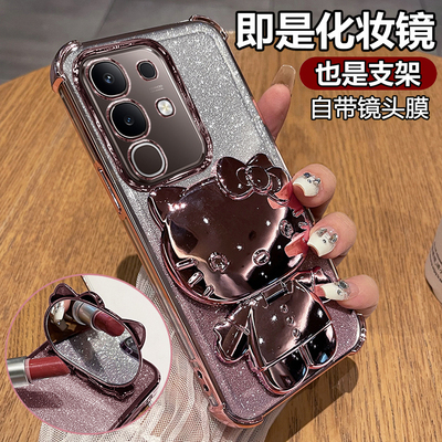 适用vivoiqooz10x手机壳iqooz10x保护硅胶套vivo带镜头膜全包防摔iqoo透明爱酷z10x软iq00女支架镜子可爱新款