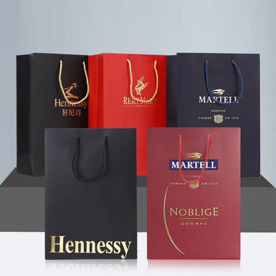 加厚马爹利蓝带礼品袋轩尼诗VSOP手提袋人头马波本xo包装袋子