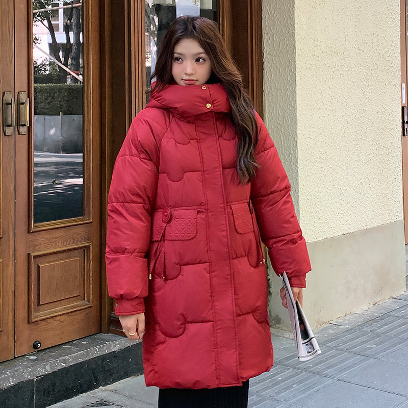 今年流行爆款棉袄女冬季新款可拆卸帽厚外套中长保暖羽绒棉衣棉服
