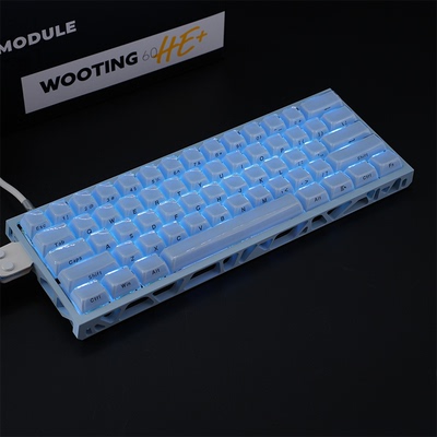 WOOTING 60HE+满改-蓝镂空-蓝水晶