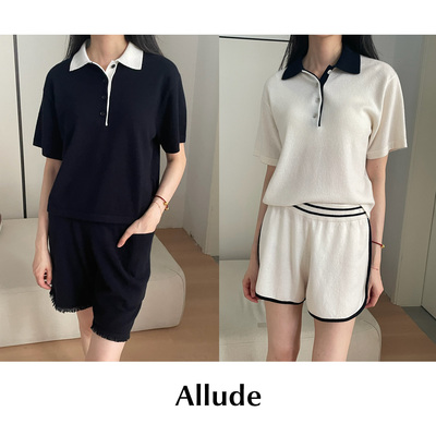 CETTCE 现货 ALLUDE  羊绒休闲针织polo短袖短裤合集 自留款