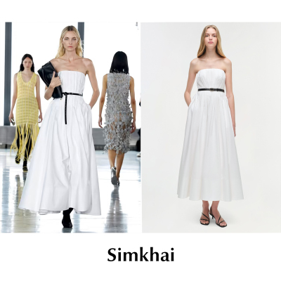 【SALE】CETTCE现货Simkhai 秀款抹胸Thalia府绸棉长款腰带连衣裙