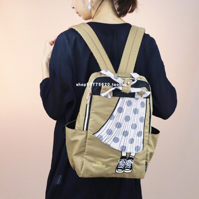 小清新风刺绣尼龙布双肩背包