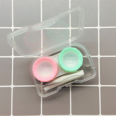 隐形近视眼镜盒小巧粉绿糖果色美瞳盒伴侣盒便携式收纳护理双联盒