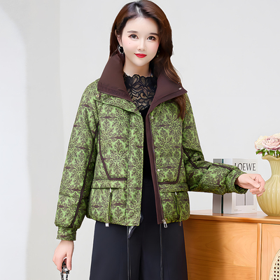 流行印花羽绒服女2025冬季新款