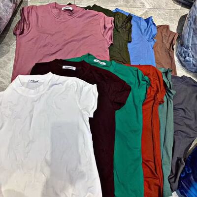 Legend圆领t恤女夏季修身弹力上衣纯色短袖显瘦打底衫8916时尚