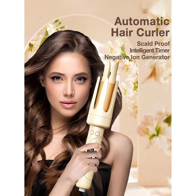 28mm Automatic Curling Iron, Hair Curler Wand Rotating,4 Adj