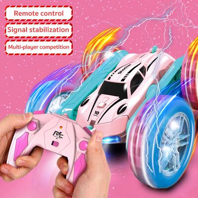 Remote control stunt car Light four-wheel drive double-sided