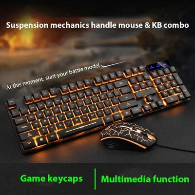 KM320 Keyboard And Mouse Set Waterproof Luminous Game Backli