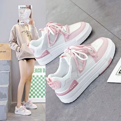 New 2025 Spring Women's Sneakers with Thick Bottom Comfortab