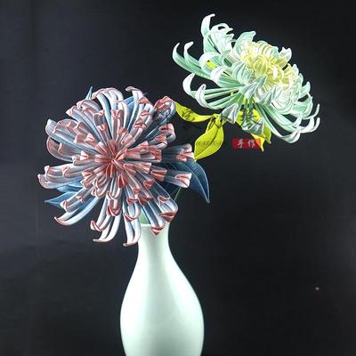 手工diy仿真菊花插花缠花材料包