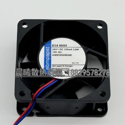 全新原装ebmpapst变频器散热风扇614NHH 614NHH 6025 24V 3W风扇