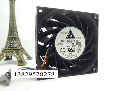 台达 PFC0912DE 9038 12V 4.32A 9CM/厘米 暴力 服务器 机箱风扇