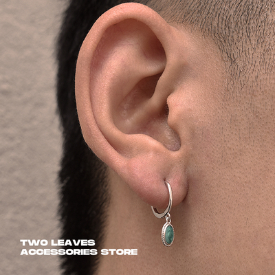 TWOLEAVES纯银男女款星空绿耳环