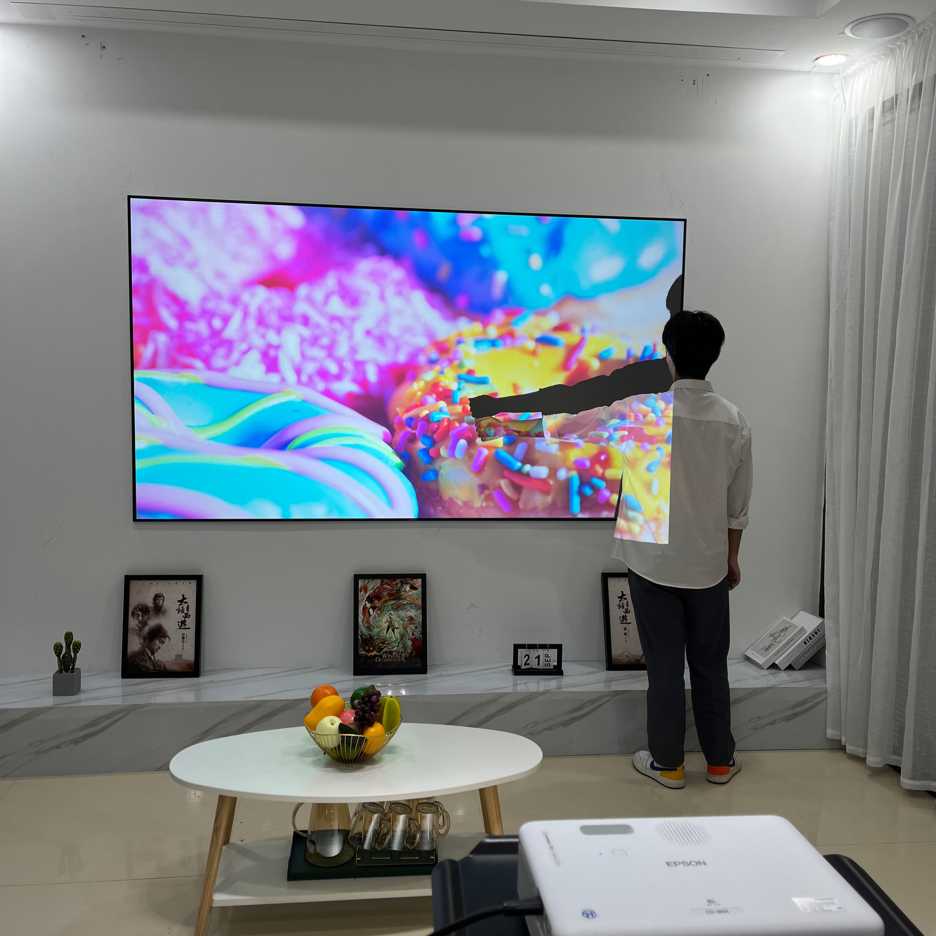 投影画框幕适用于爱普生家用抗光100寸/120寸4K/3D投影幕布