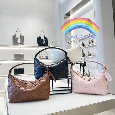 小CK编织饭盒包单肩斜挎老钱风