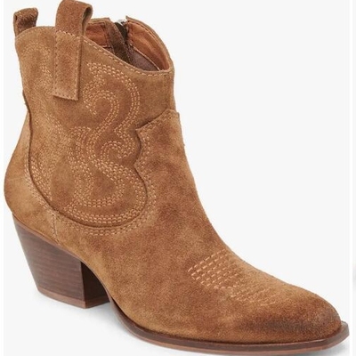 DINGO反绒牛皮真皮圆牛仔靴短靴