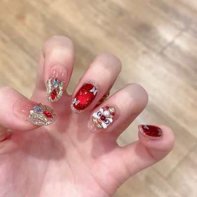 万事大吉新年红狮醒狮拼钻穿戴甲