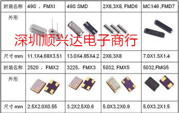 专营晶振全系列，贴片直插 SMD DIP深圳顺兴达电子商行，差价链接