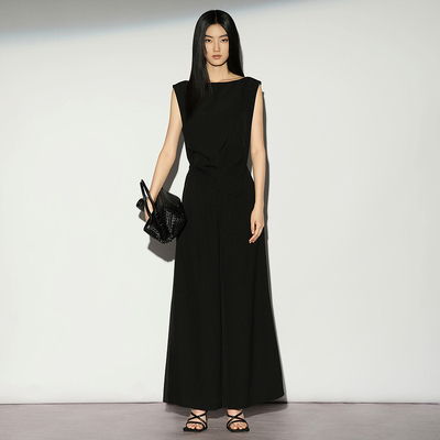 XG/雪歌26夏新款无袖连体裤女简约气质收腰显瘦长裤XL202012A290