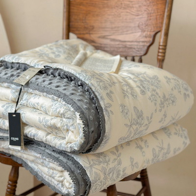 冬被加厚保暖双层纱双人豆豆被