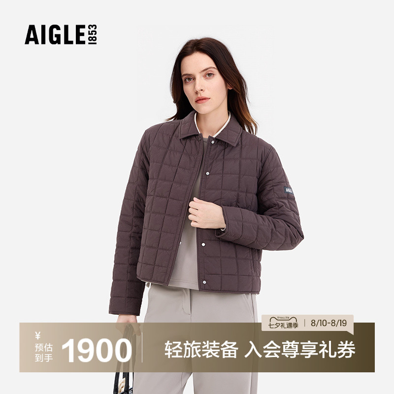 AIGLE艾高女士棉服秋冬款户外防泼水短款棉外套棉衣棉袄AO43
