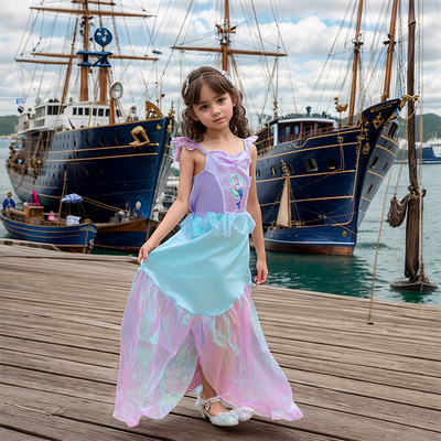 美人鱼万圣节女童衣服装扮美