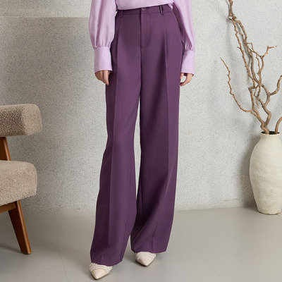 姚领YAOLY2025春新品紫色长裤810M10251