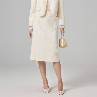 【航妈专享】姚领YAOLY秋新品米白半裙825K33453