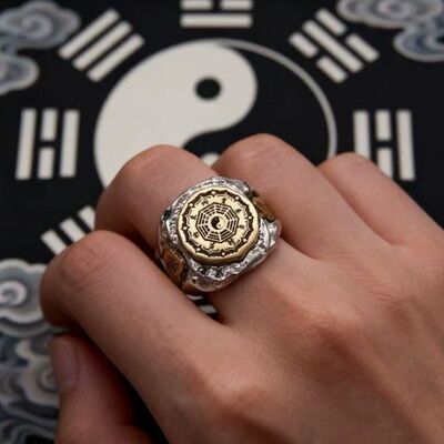 道家天师《五雷号令》可旋转戒指国潮复古霸气指环时尚中国风宽版